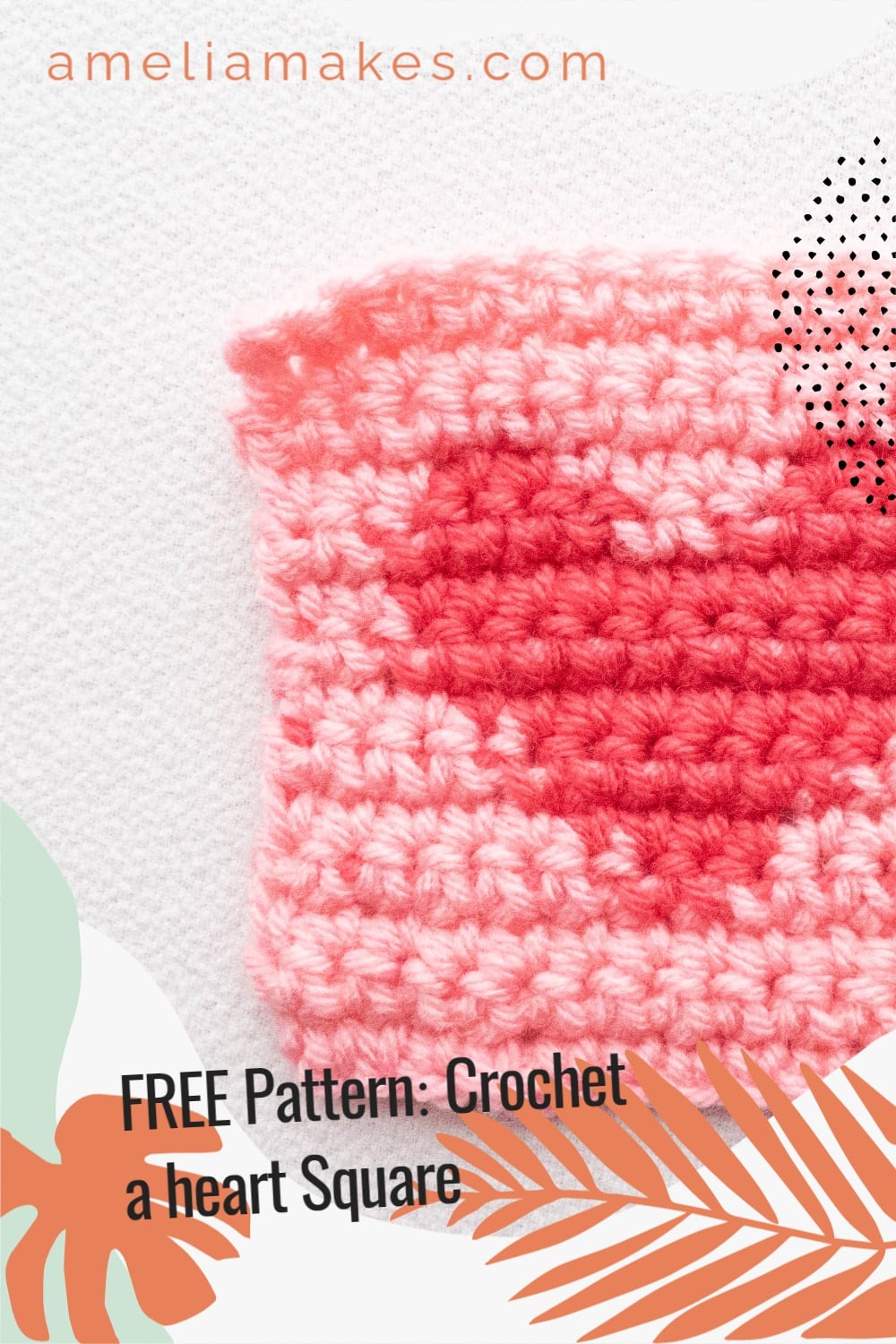 Crochet Tapestry Heart Square- Free Pattern in Two Sizes