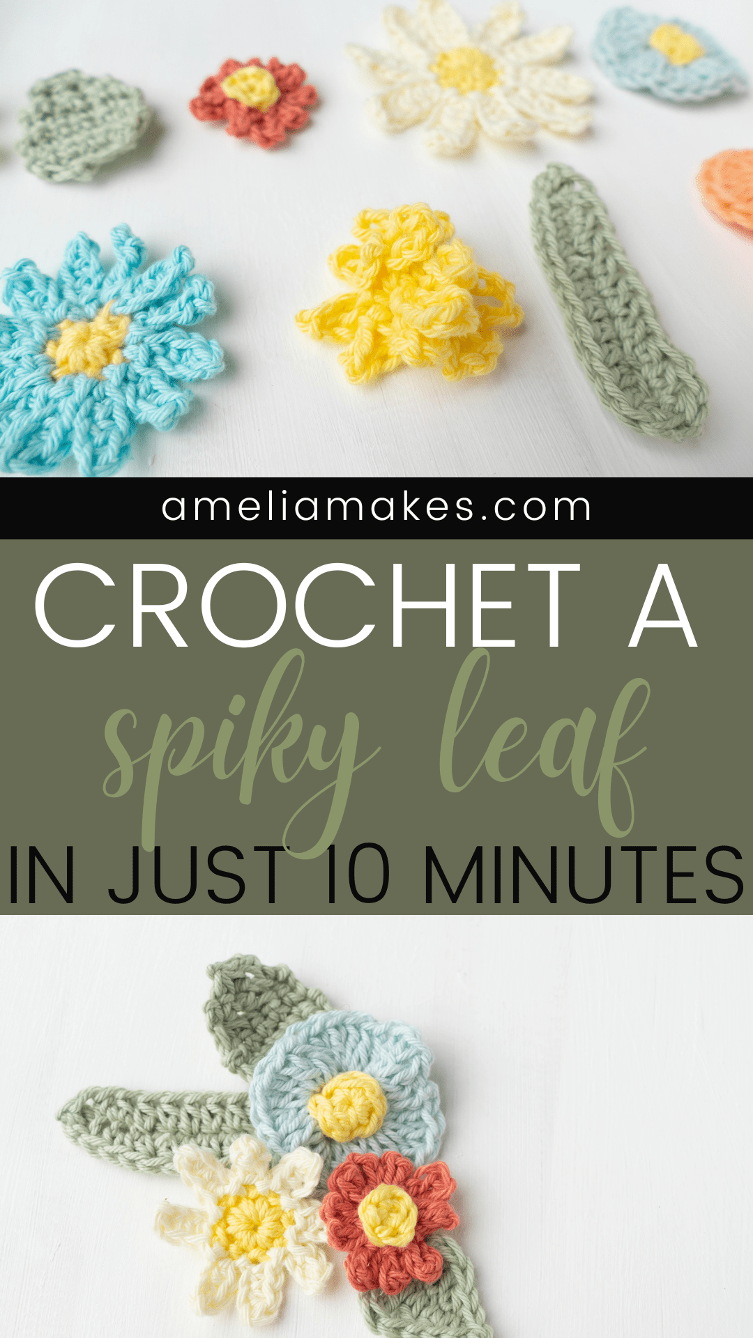 How to Crochet Leaves- 3 Patterns + Video Tutorial - Amelia Makes
