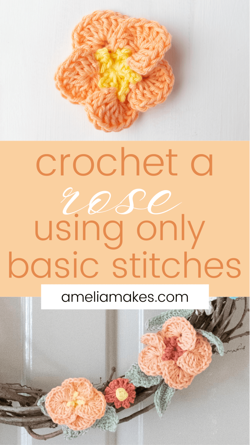 Crochet a Single Rose with 4 Basic Stitches - Free Pattern