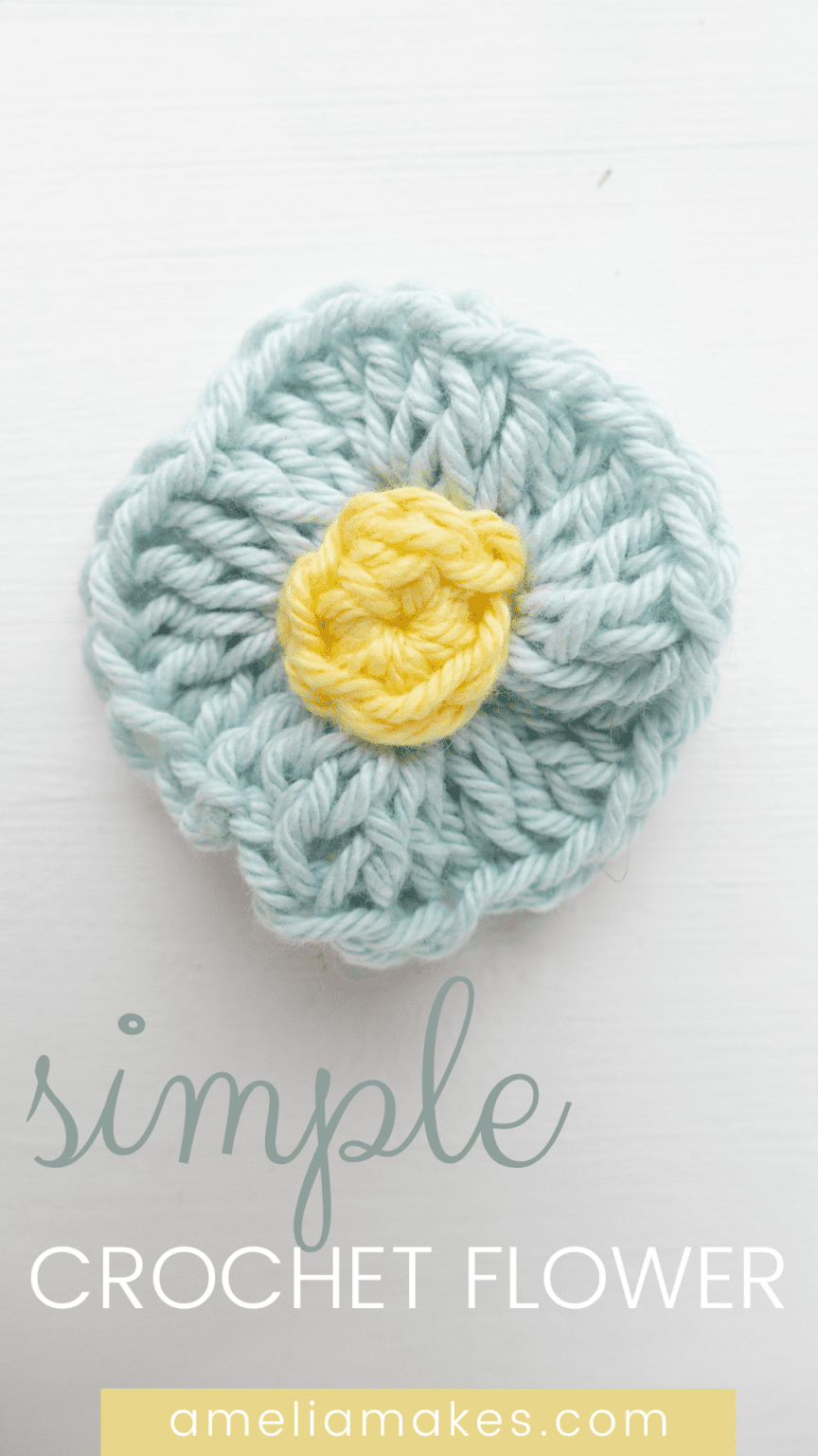 Crochet Ruffle Flower- A Quick Five Minute Free Pattern - Amelia Makes