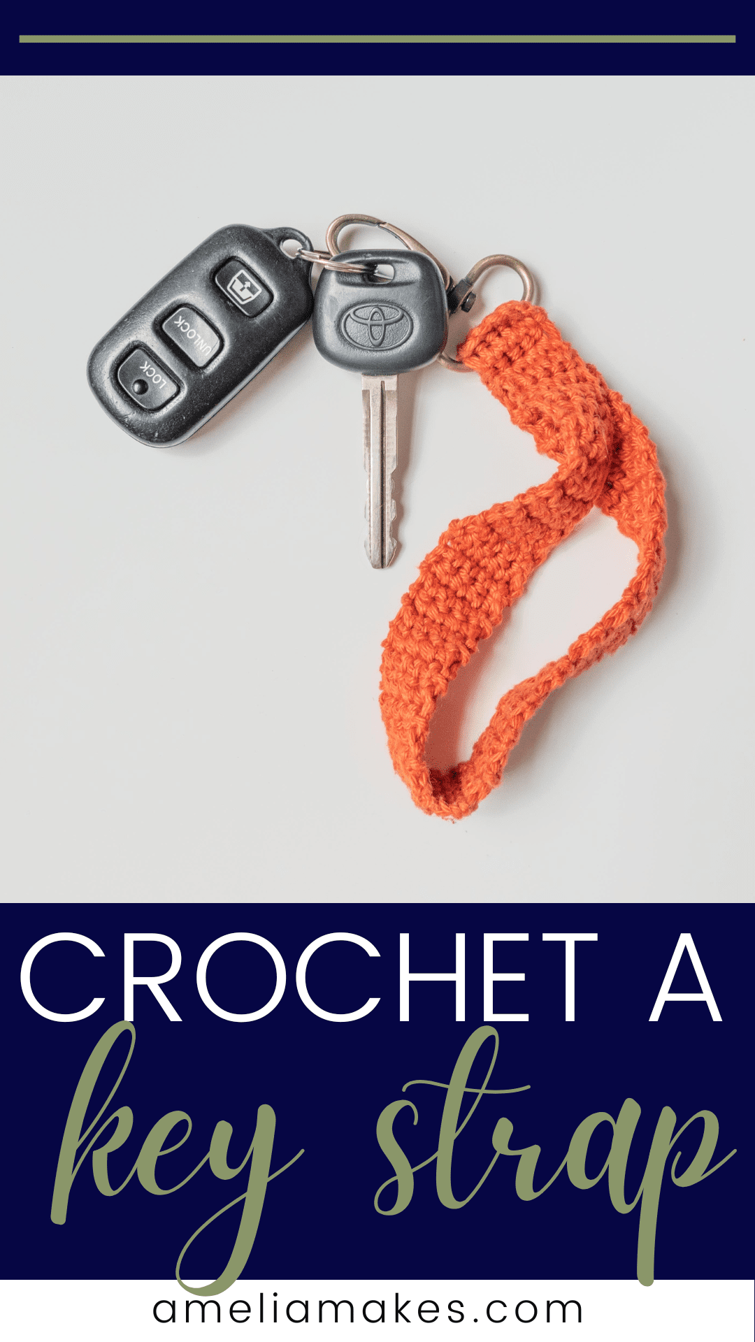 Crochet Key Strap- A Quick Free Pattern - Amelia Makes