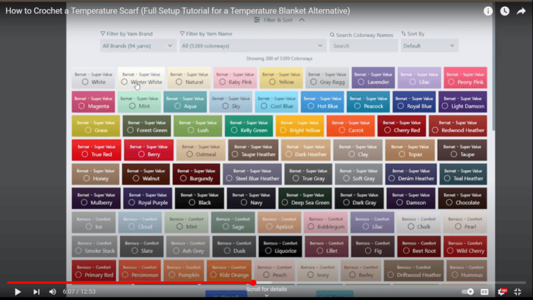 Crochet Corner-to-Corner Temperature Scarf Pattern + Video Tutorial