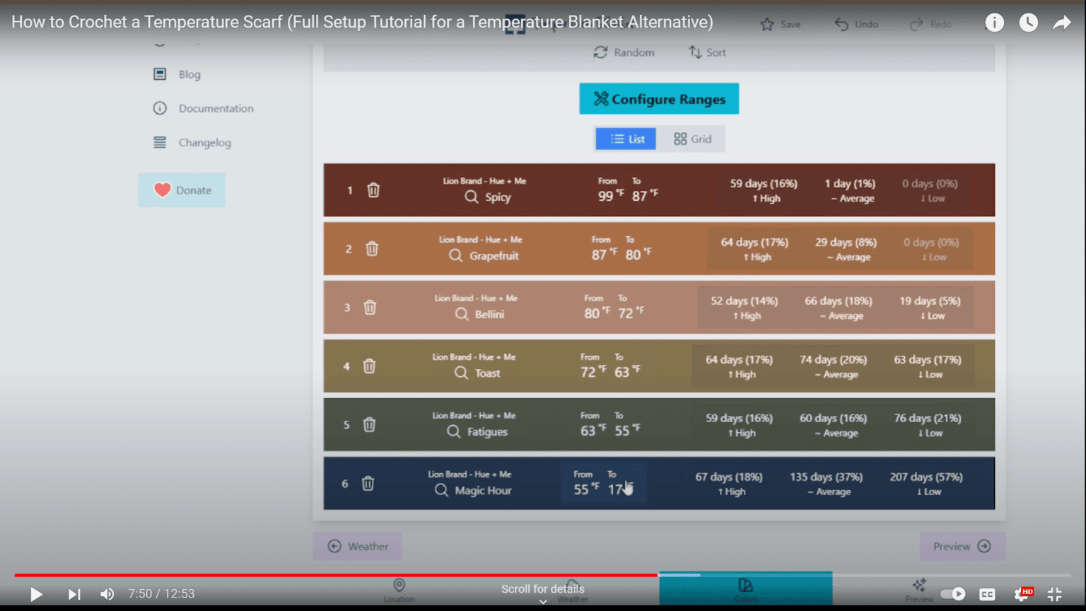Crochet Corner-to-Corner Temperature Scarf Pattern + Video Tutorial