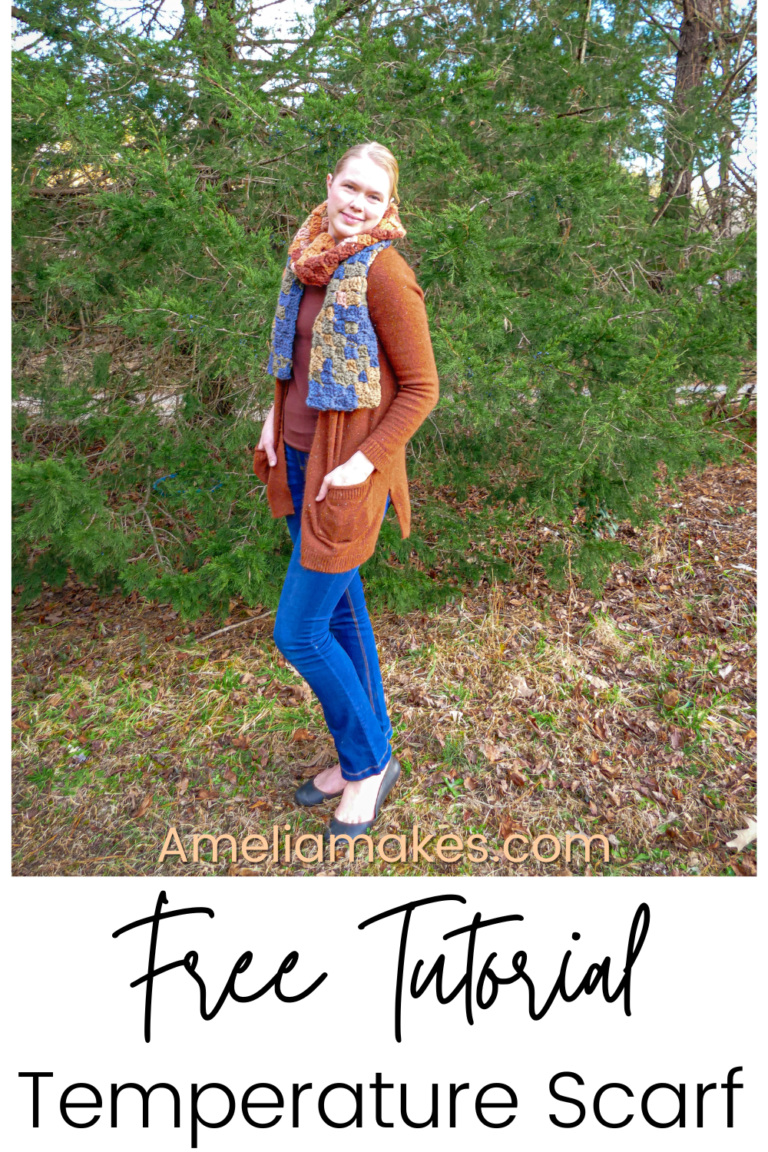 Crochet Corner-to-Corner Temperature Scarf Pattern + Video Tutorial
