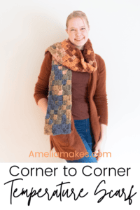 Crochet Corner-to-Corner Temperature Scarf Pattern + Video Tutorial
