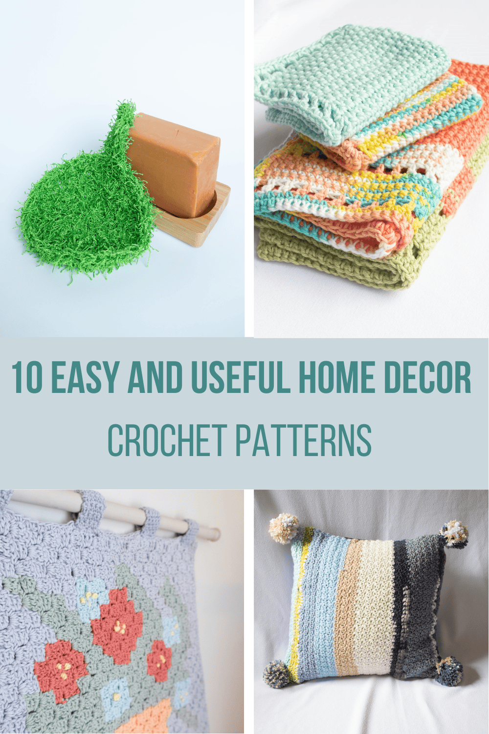 10 Easy and Useful Home Decor Crochet Patterns - Amelia Makes