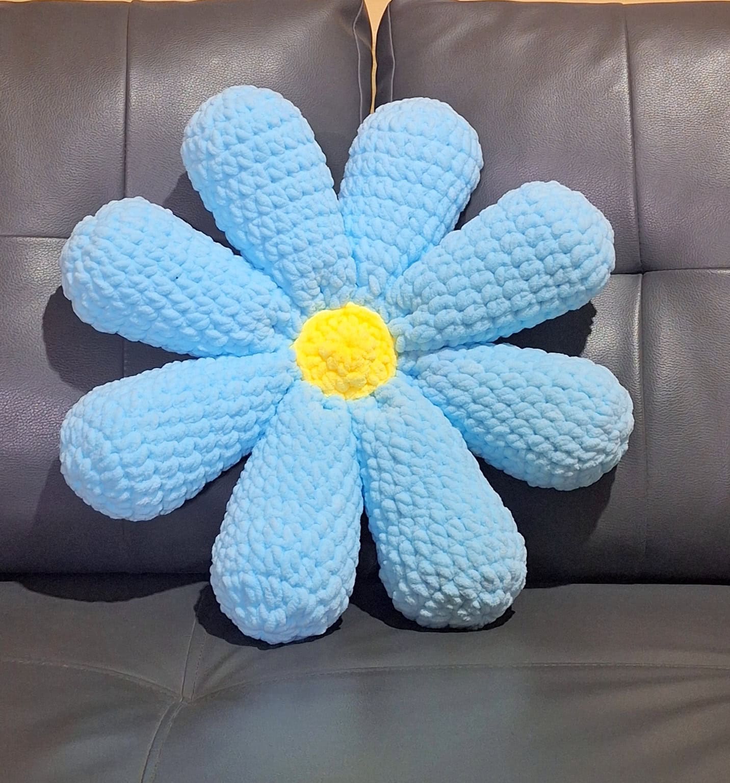 My Colorful Crochet Flower Pillow - Free Pattern - Amelia Makes