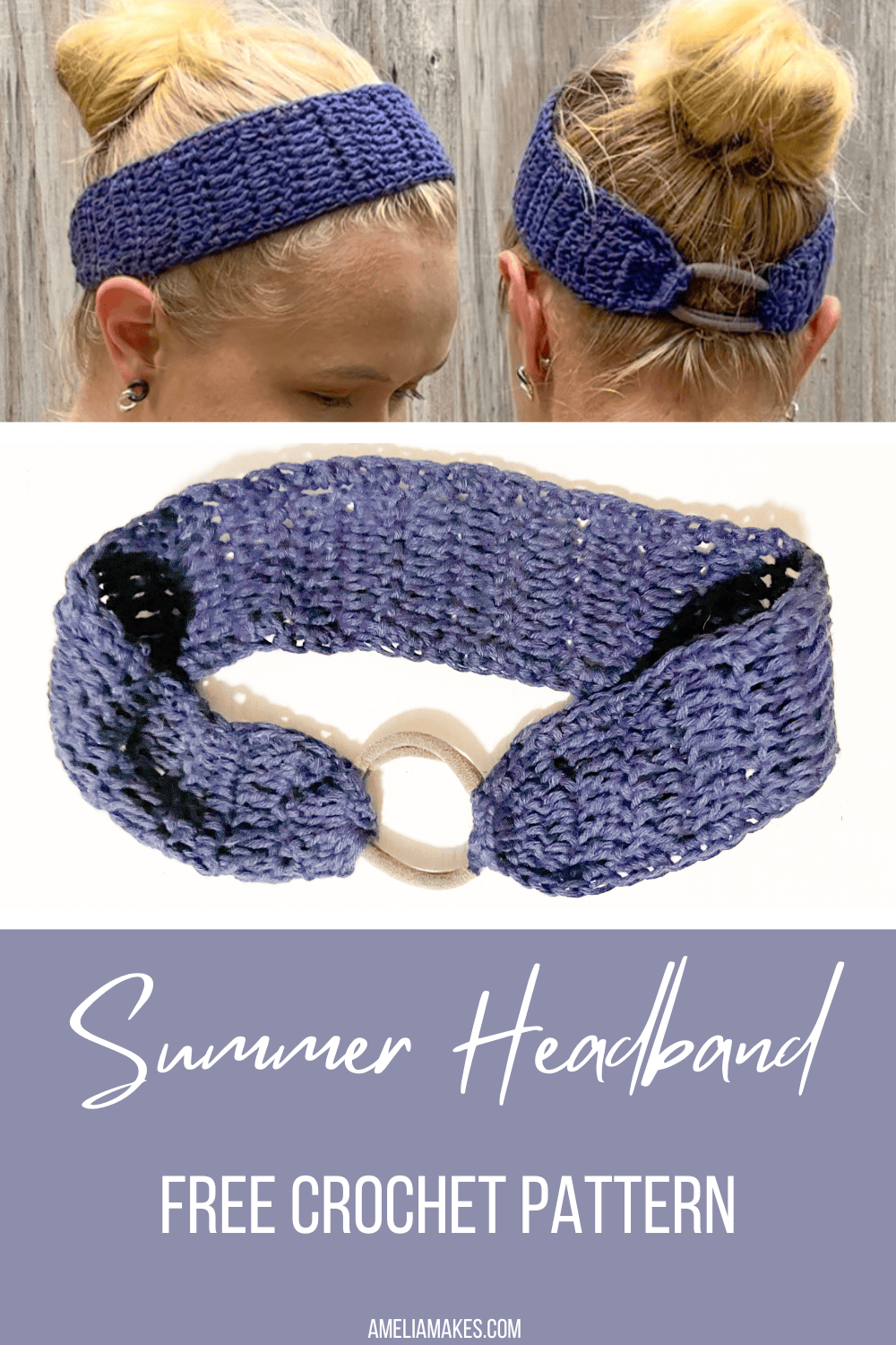 Crochet Summer Headband - Free Pattern - Amelia Makes