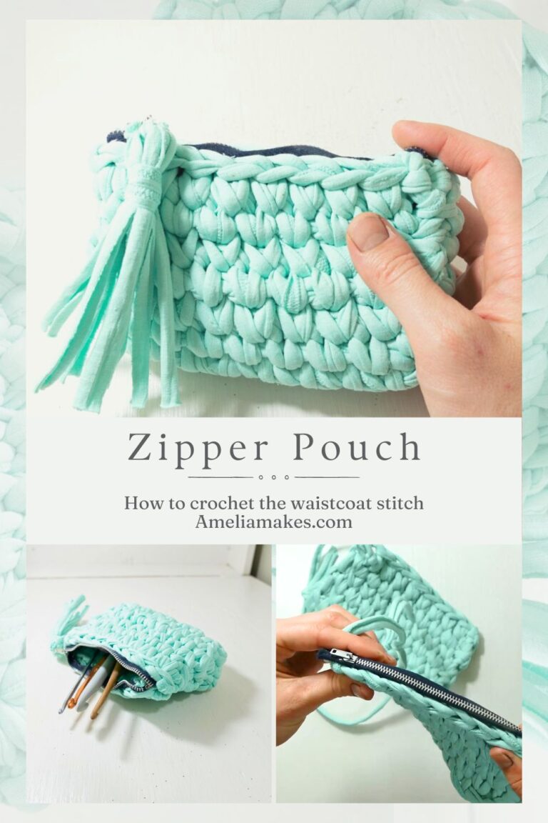 Crochet Pouch With Zipper - Free Pattern + Video Tutorial - Amelia Makes