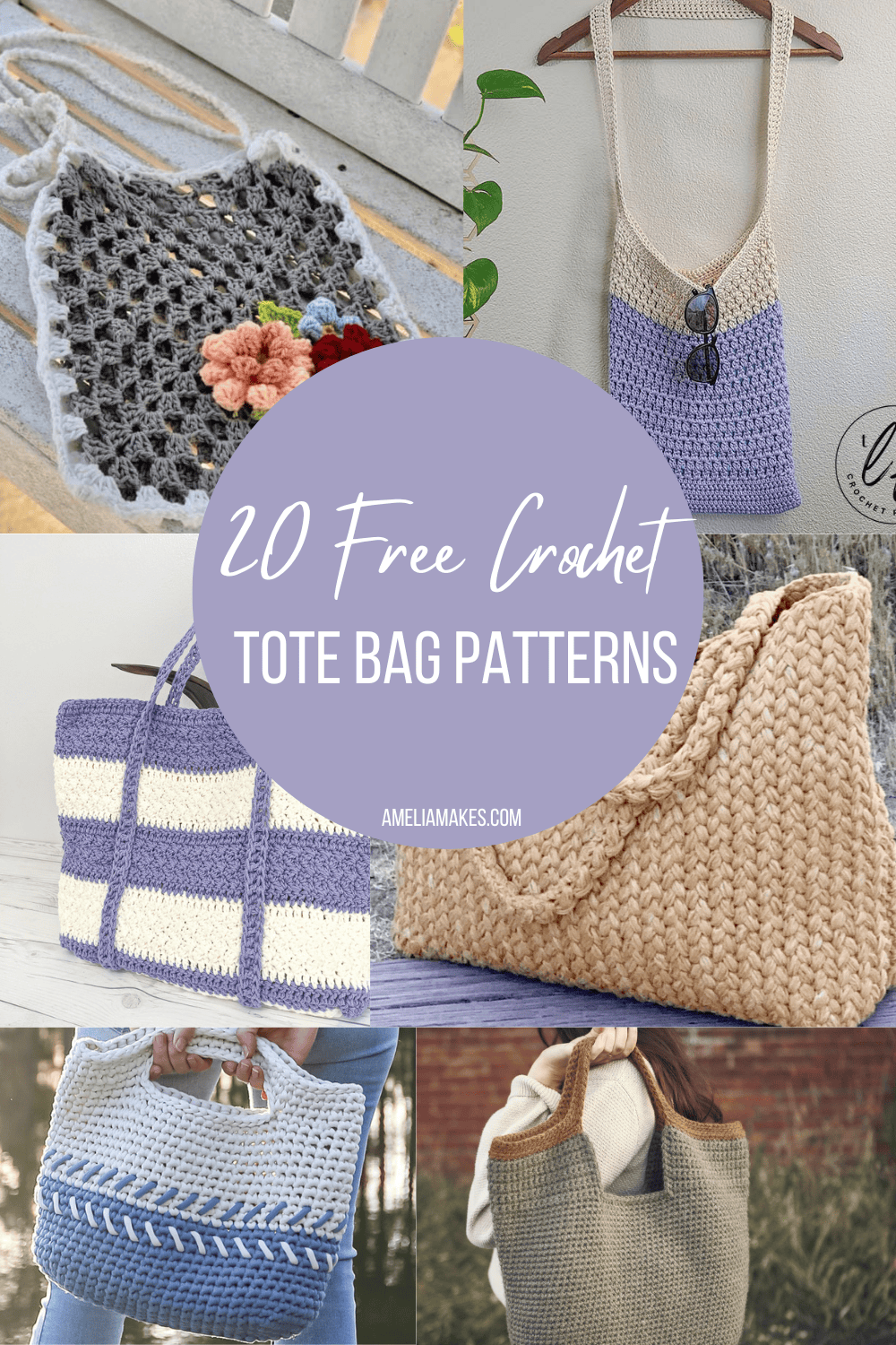 20 Stylish Crochet Tote Bags - Free Patterns